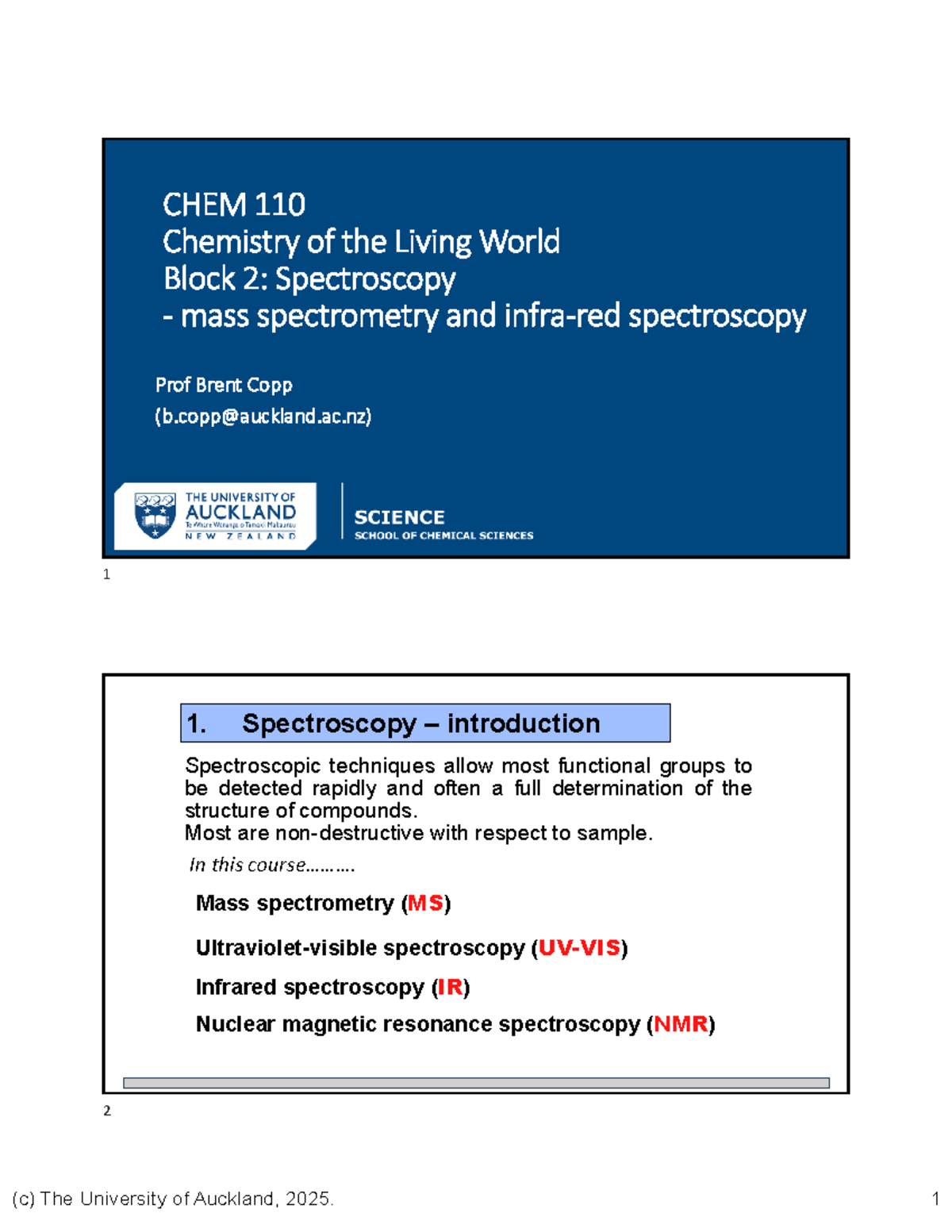 CHEM 110 Lecture: Spectroscopy Techniques Overview - Studocu