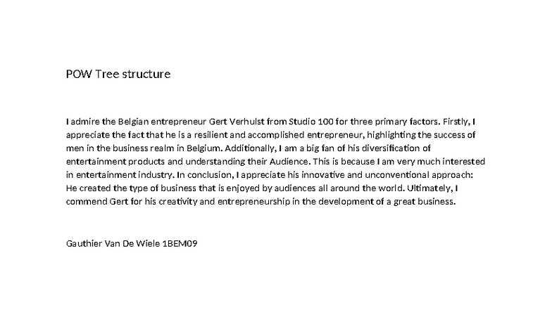 POW Tree Structure: Admiring Gert Verhulst's Entrepreneurial Success ...