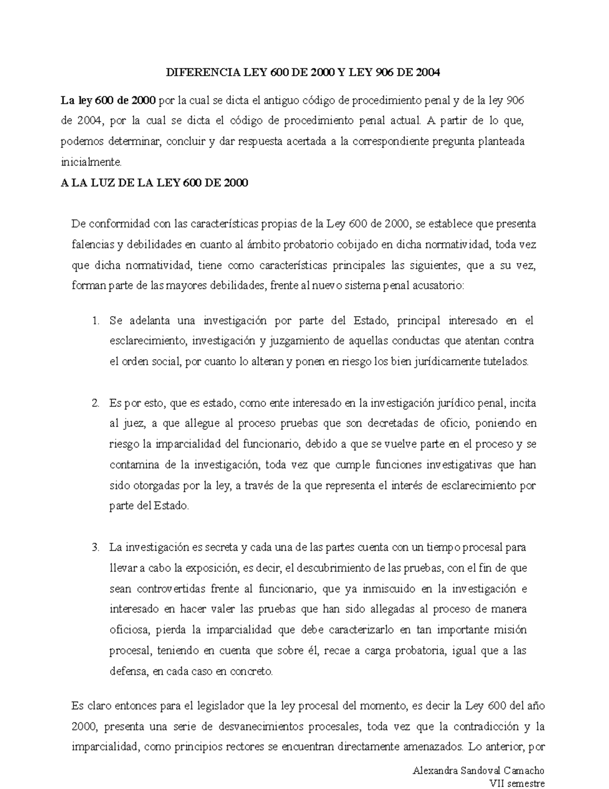 Comparativa entre LEY 600 de 2000 y LEY 906 de 2004: Análisis Crítico ...