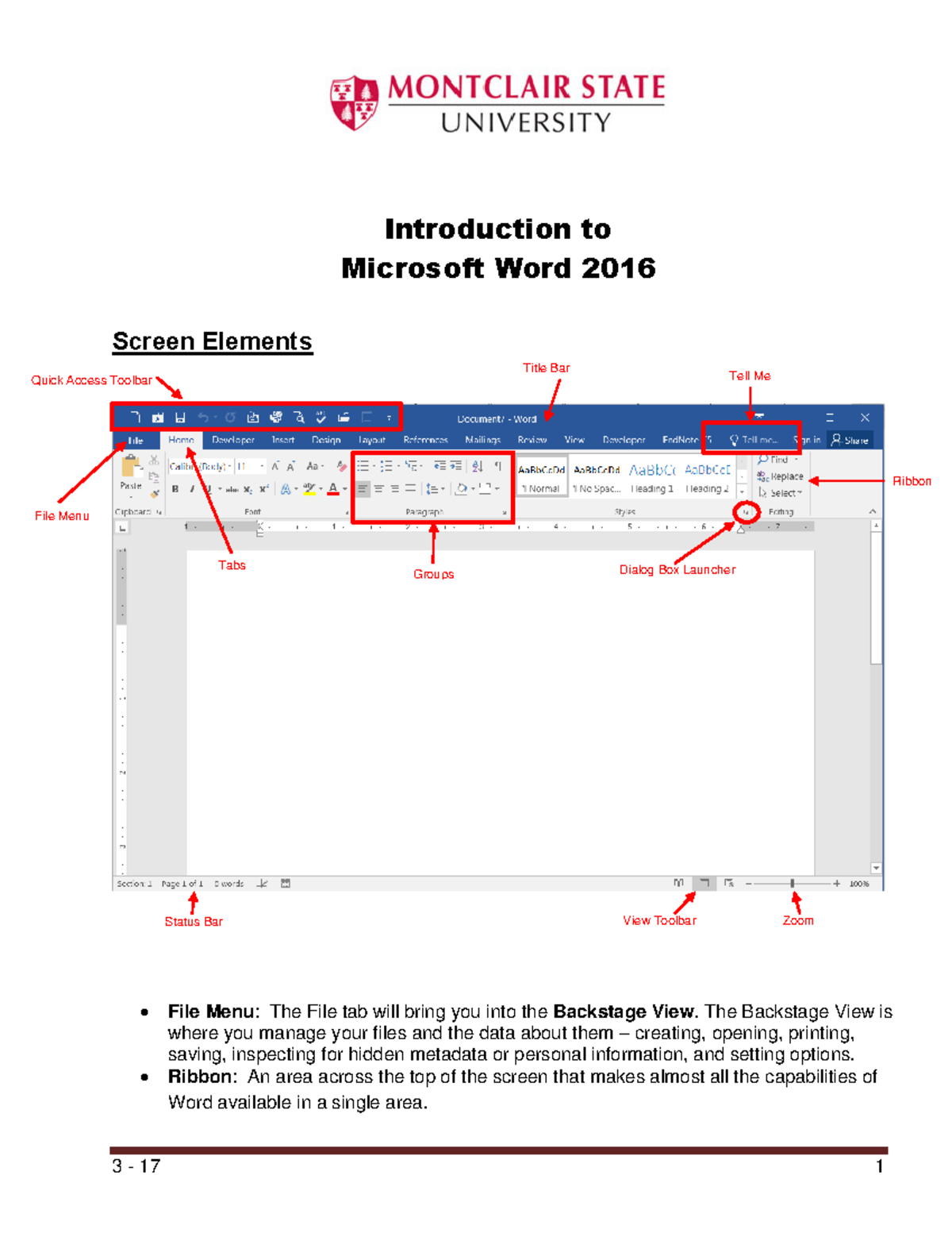 Microsoft Word 2016: Key Features & Basic Operations Guide - Studocu