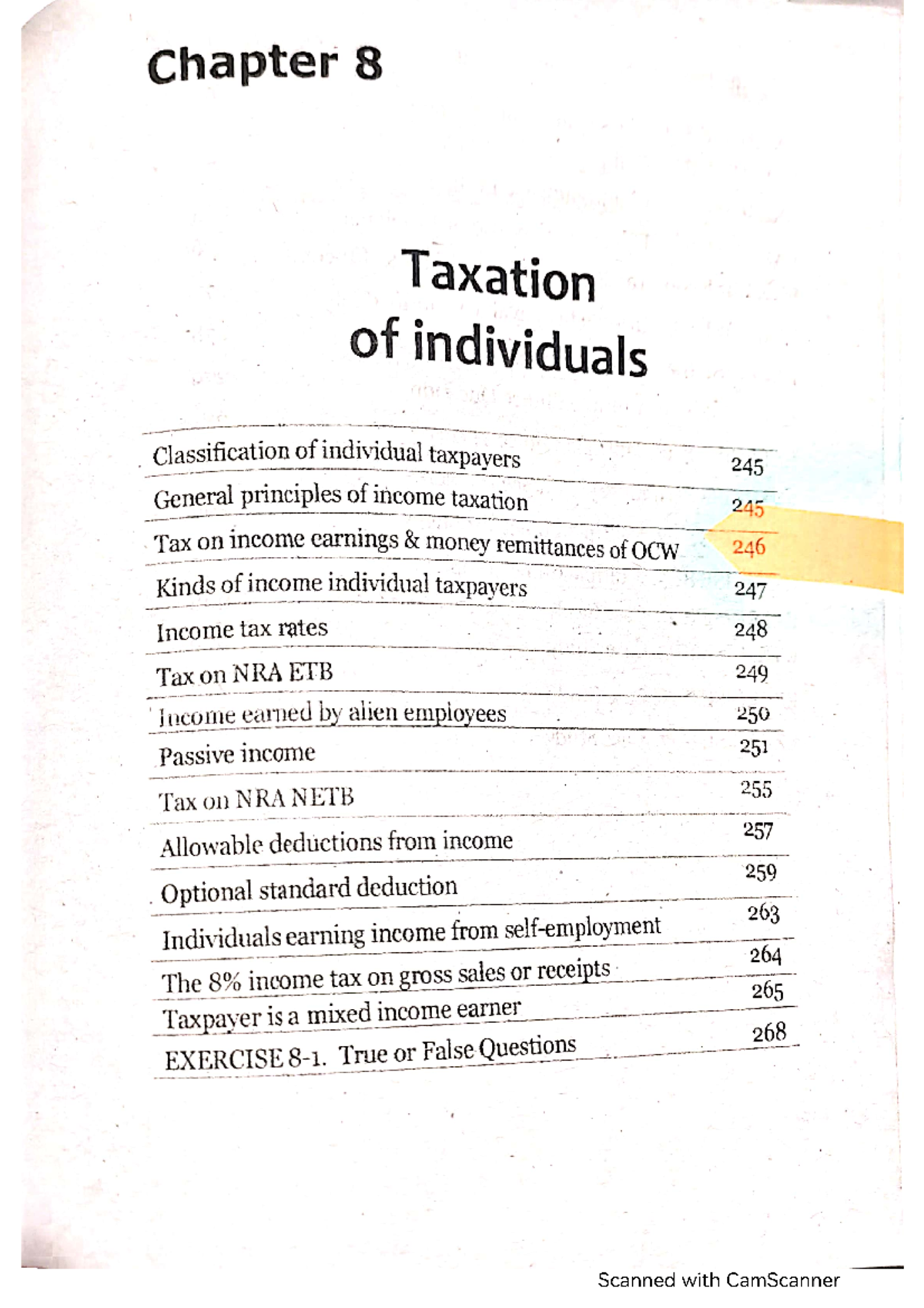 Chapter 8 Taxation of Individuals: Principles & Taxpayer ...