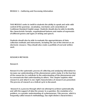 Communication Studies Module 1 Essay Guide - CAPE COMMUNICATION STUDIES ...