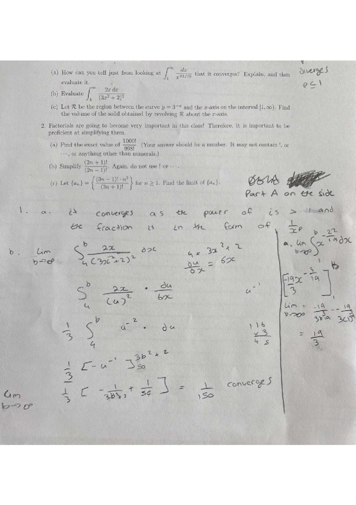 Workshop 6 - HW: Convergence, Divergence, and Factorials - Studocu