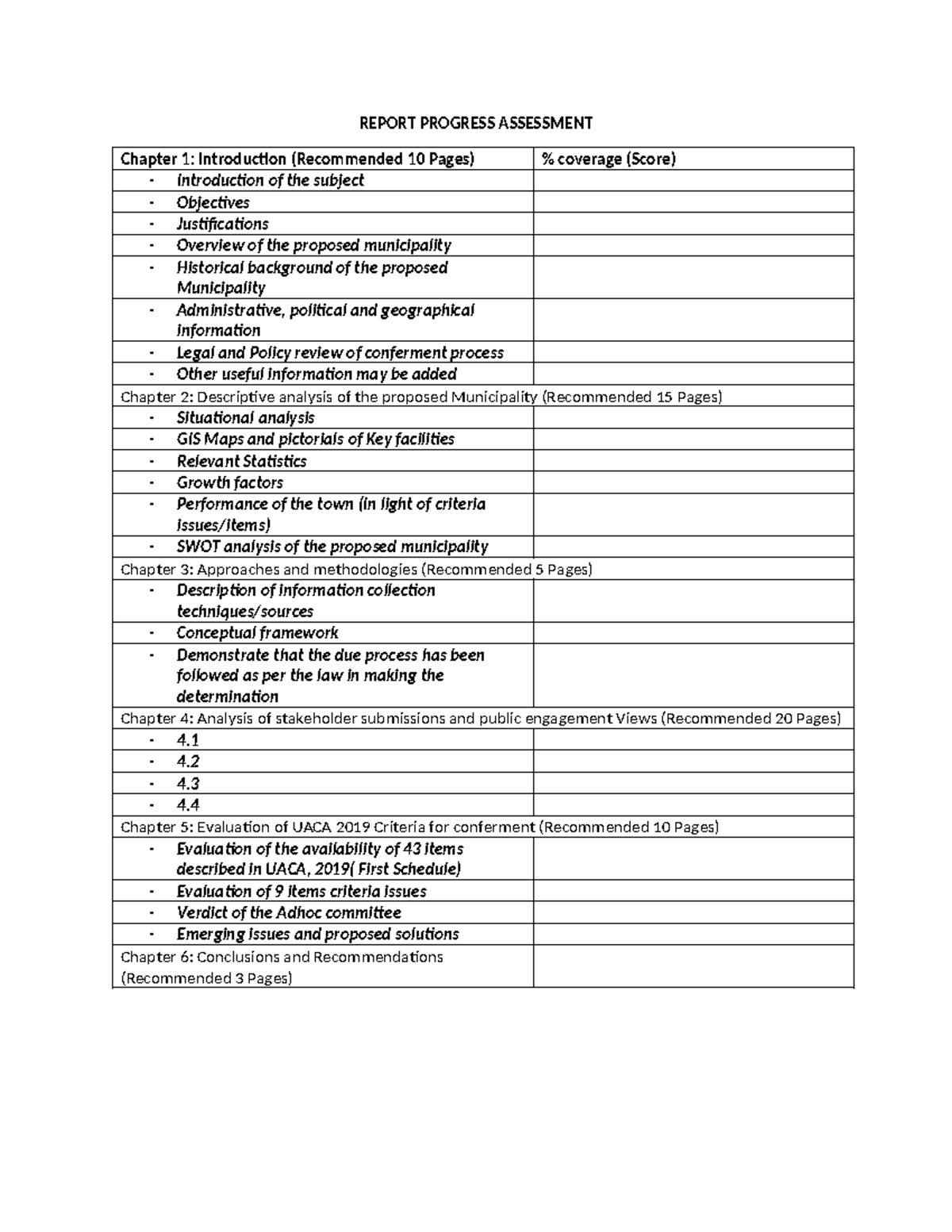 REPORT PROGRESS ASSESSMENT: Chapter Overview and Analysis - Studocu