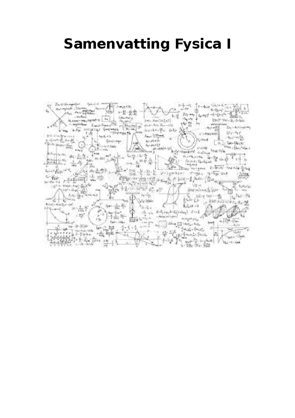 Samenvatting Fysica I: Formules en Concepten van Kinematica en Energie ...