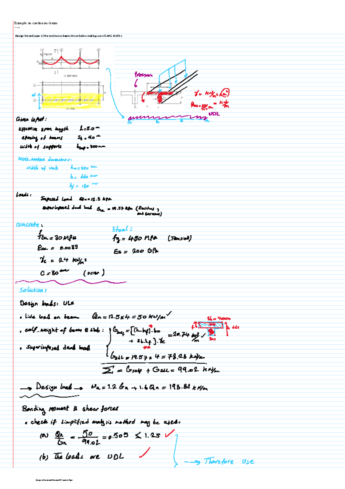 Example on continuous beam-2 - Design the end span of the continuous ...
