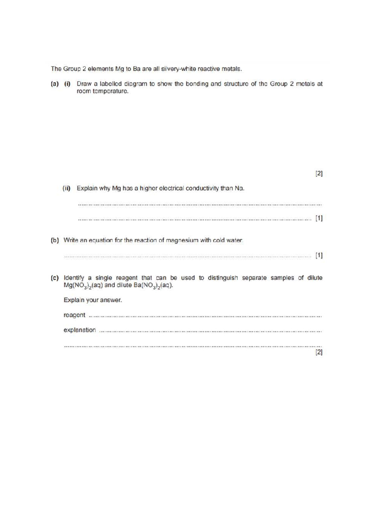 Group 2 Elements: Reactivity, Bonding, and Conductivity Analysis (Chem ...