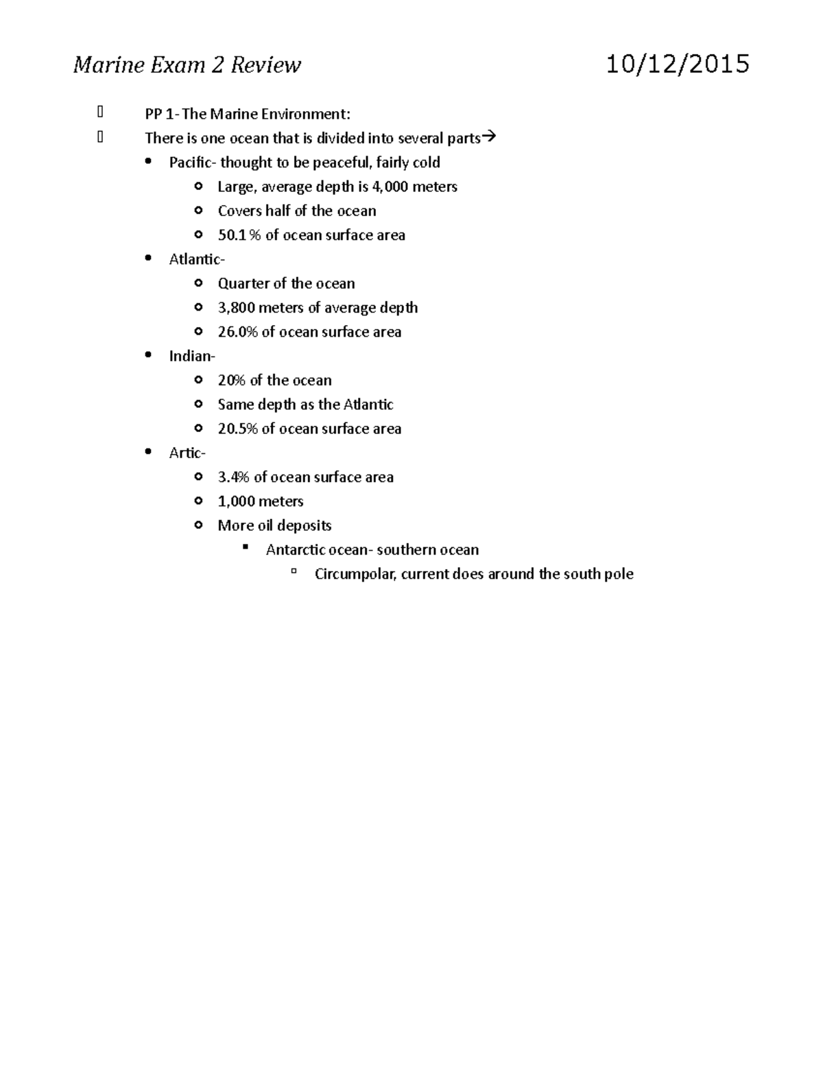 Marine Exam 2 Review: Key Concepts from Lecture & Textbook Notes - Studocu