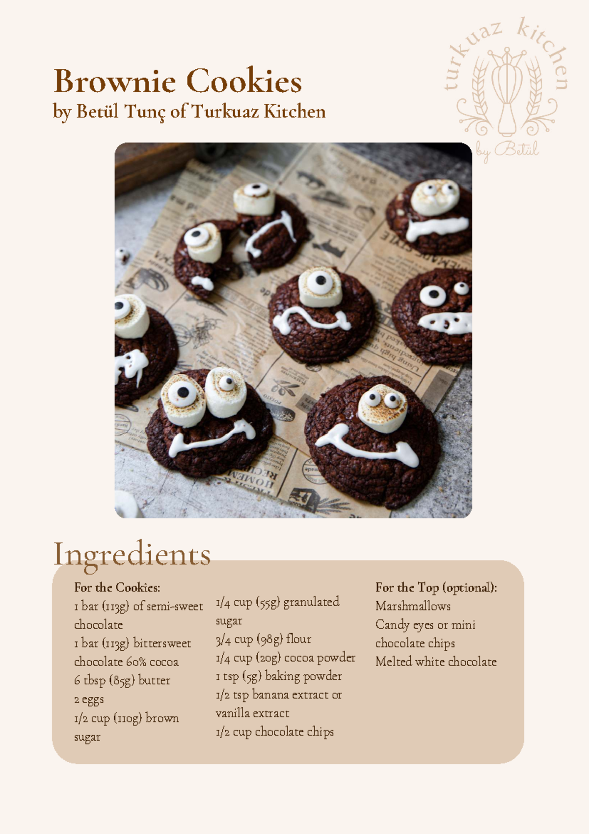 Brownie Cookies Recipe - Turkuaz Kitchen Guide - Studeersnel