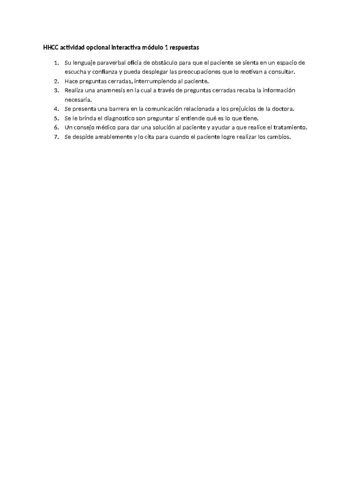 HHCC Módulo 1: Respuestas a Actividad Interactiva - Studocu