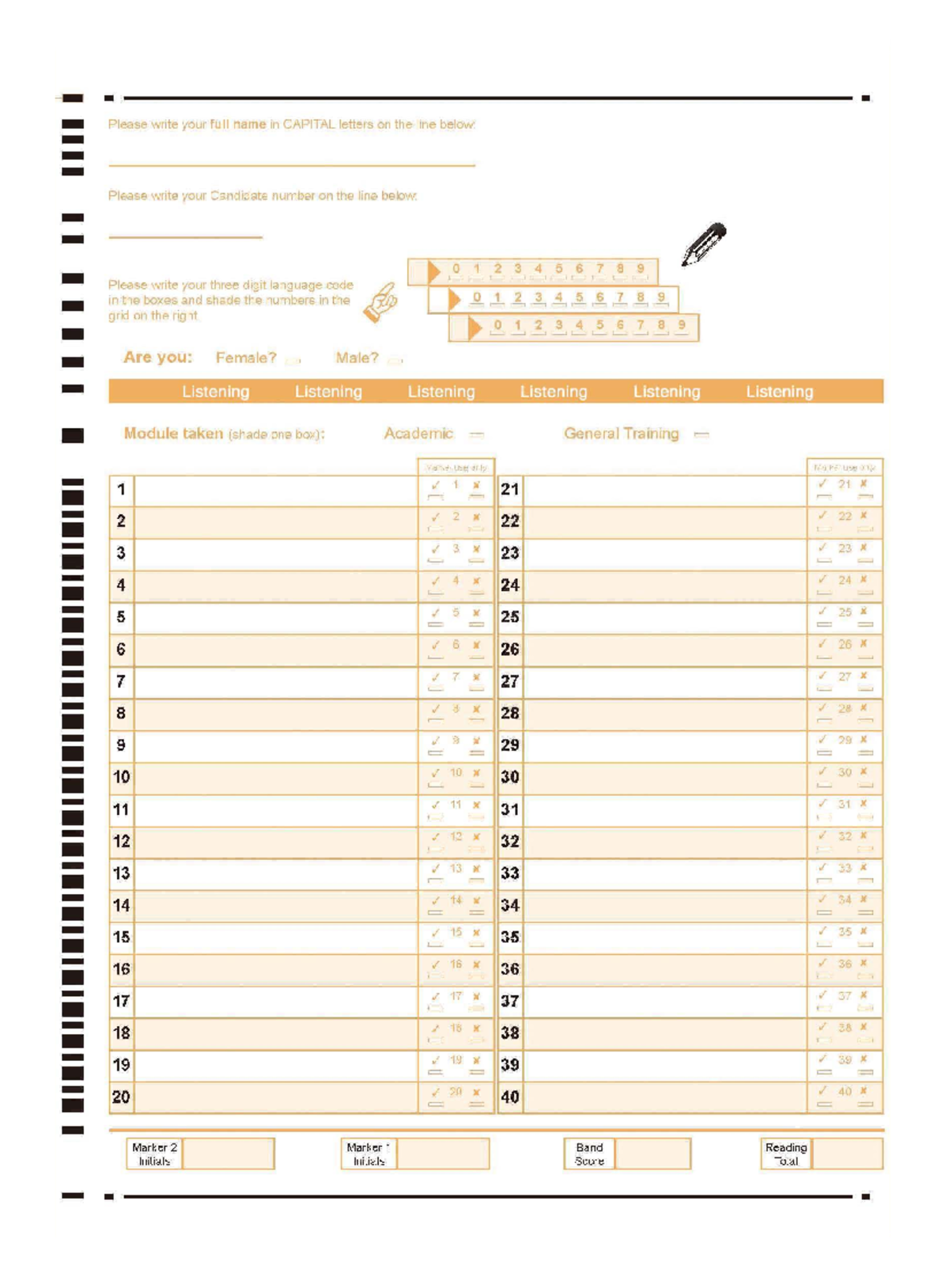 新-雅思答题纸 (IELTS Answer Sheet) - Studocu