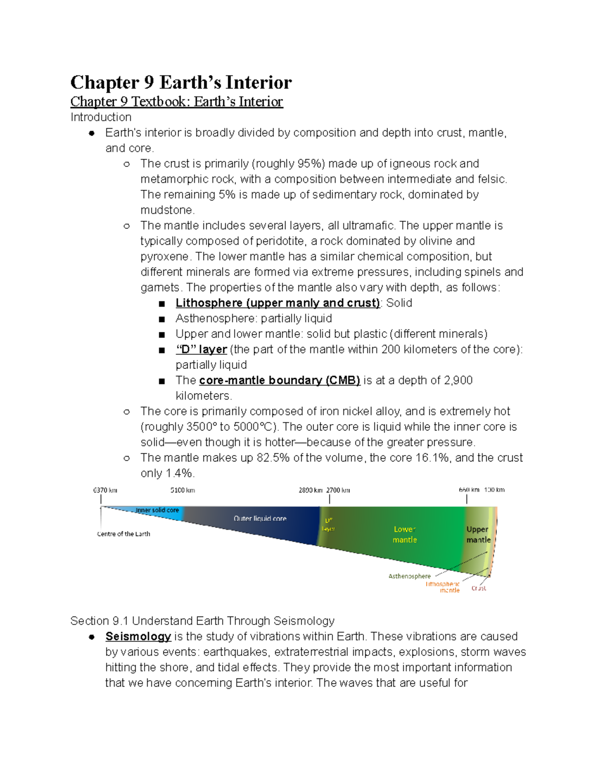 GEO 102 - Chapter 9 - Earth’s Interior - Chapter 9 Earth’s Interior Chapter 9 Textbook: Earth’s ...