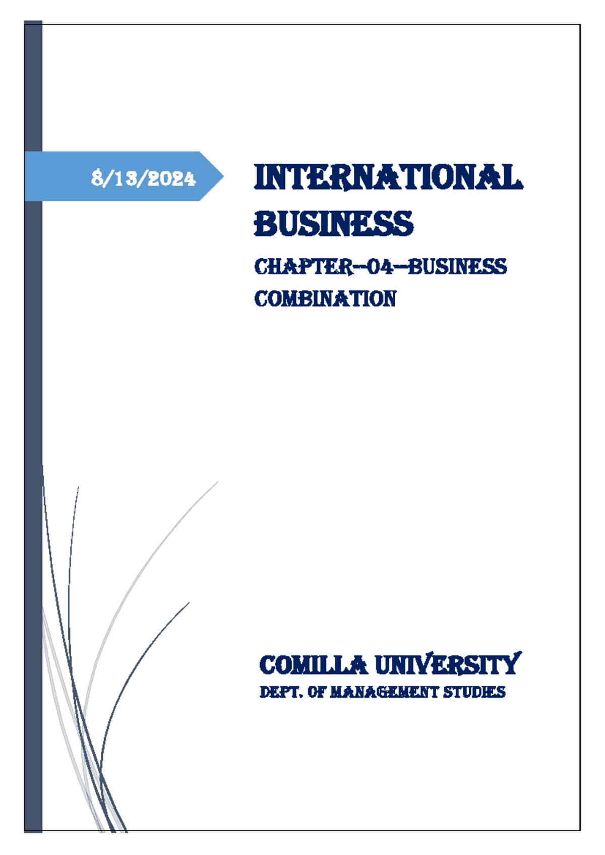 IB Ch 04: Business Combination in International Business - Studocu