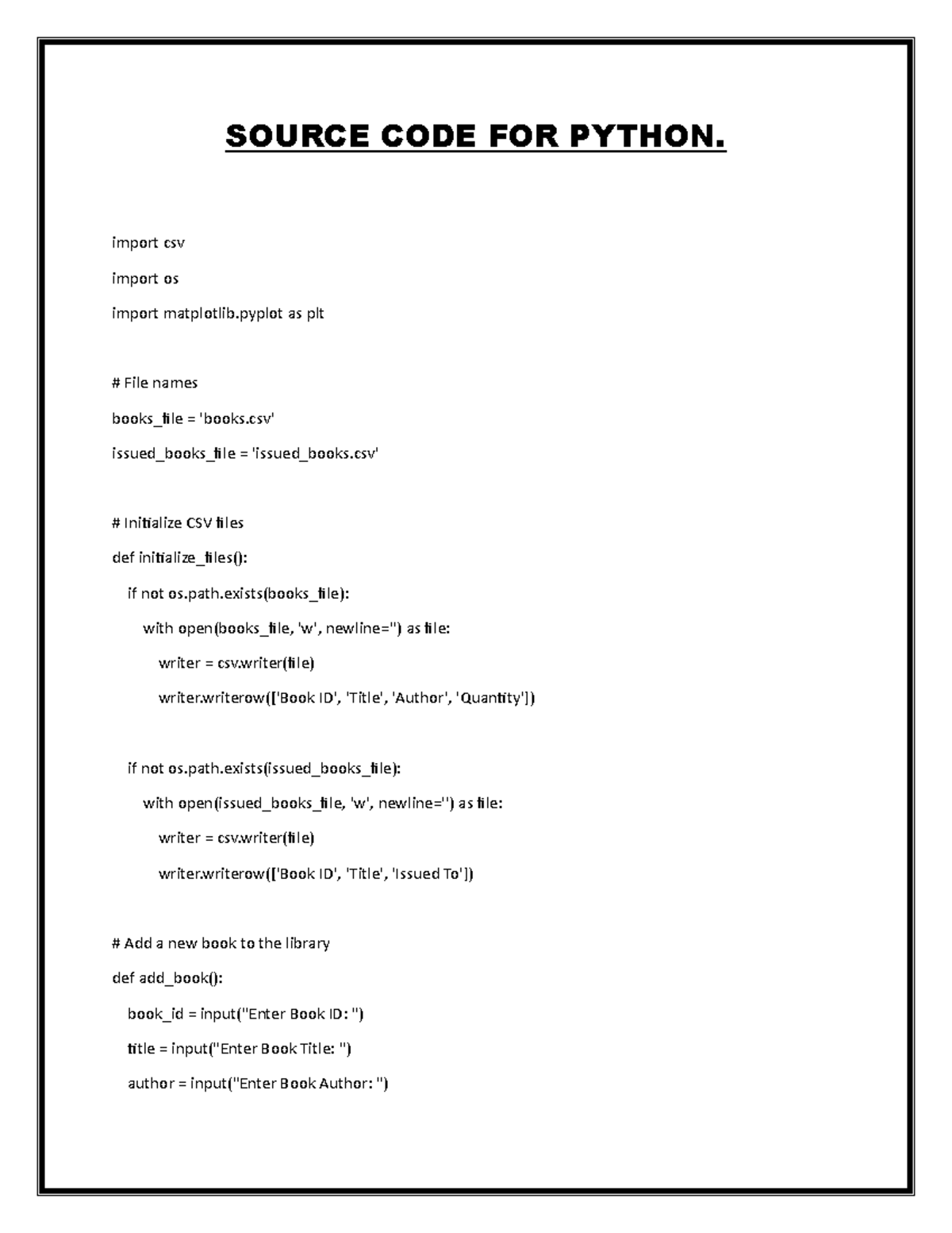 Python Library Management System Code (IP) - Studocu