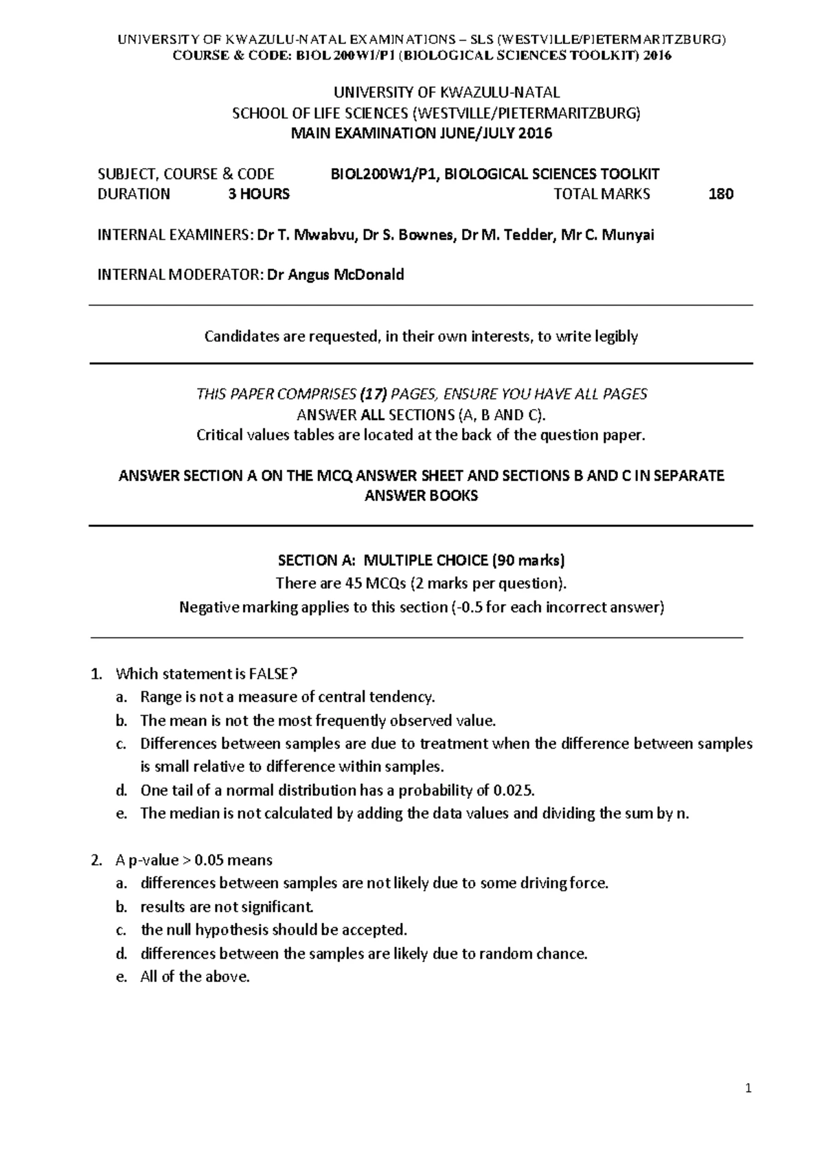 EC Life Sciences Gr 12 June 2023 Question Paper & Memo - Studocu