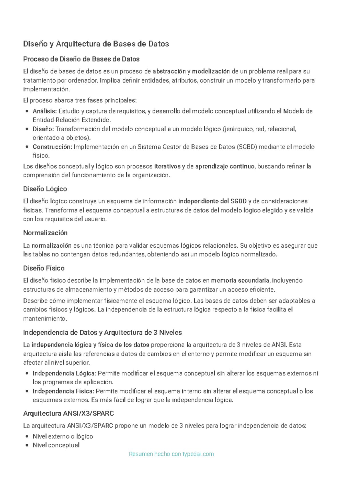 Diseño y Arquitectura de Bases de Datos - Proceso y Normalización - Studocu