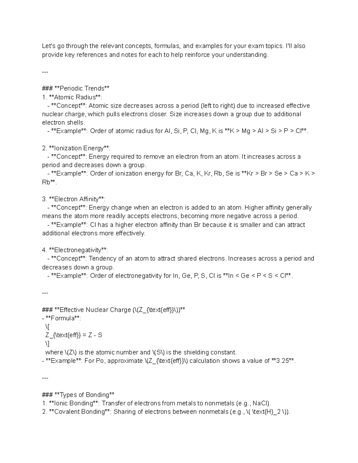Chemistry Exam Study Guide: Key Topics & Concepts (CHEM 101) - Let's go ...
