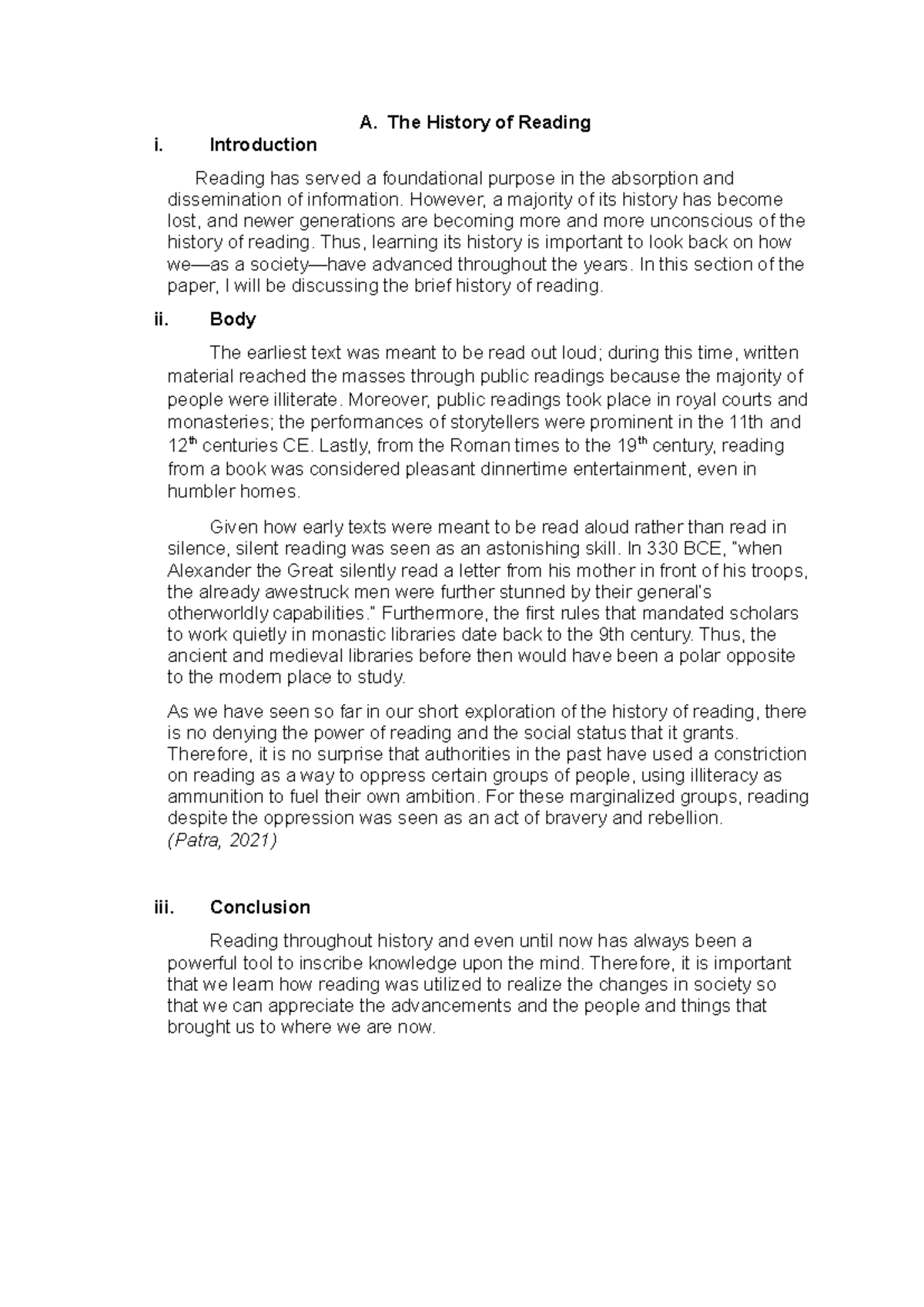 History of Reading: Understanding Its Evolution and Impact - Studocu