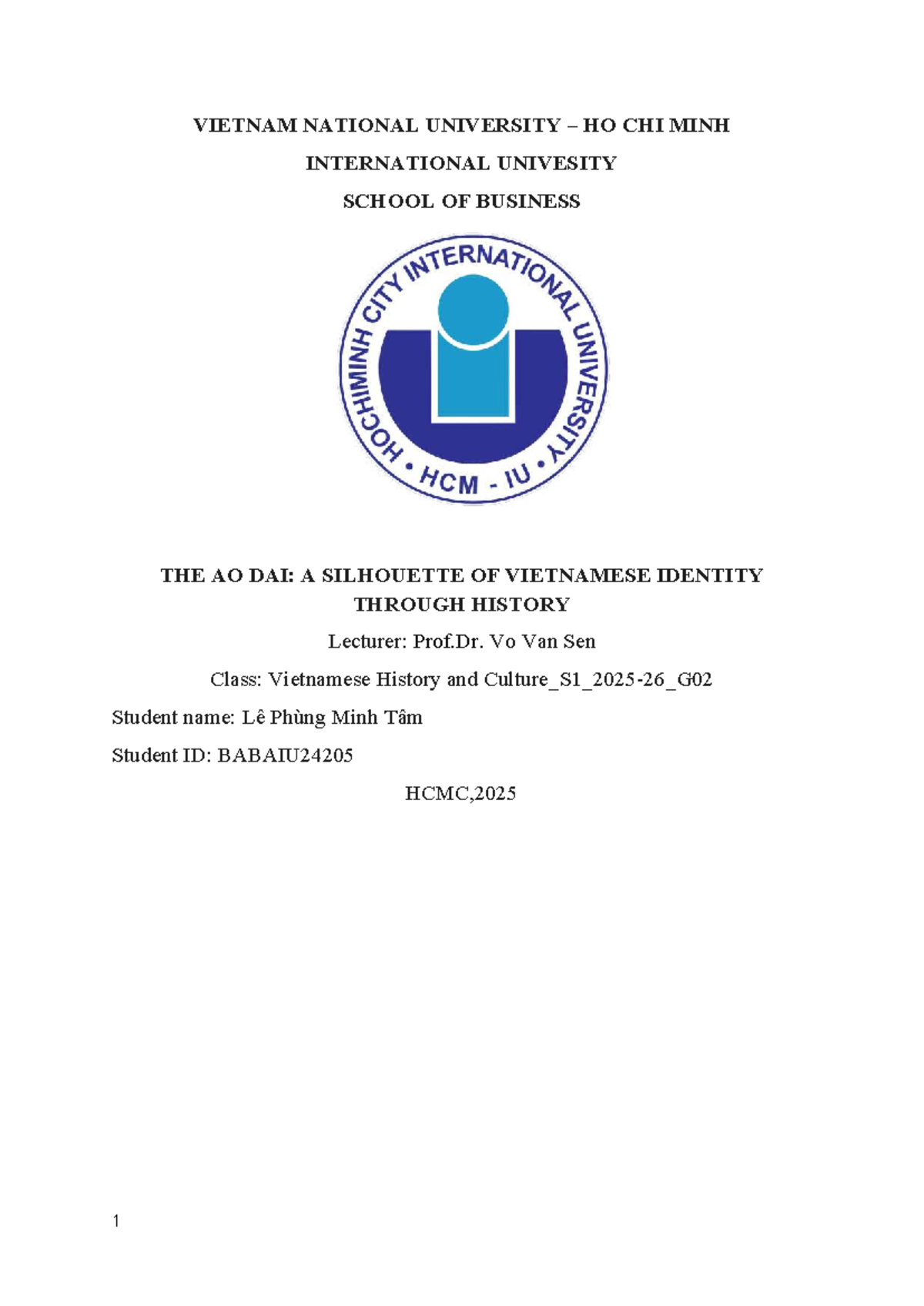 VNU-HCM IU BUS 2025: The Ao Dai - A Historical Reflection of Vietnamese ...