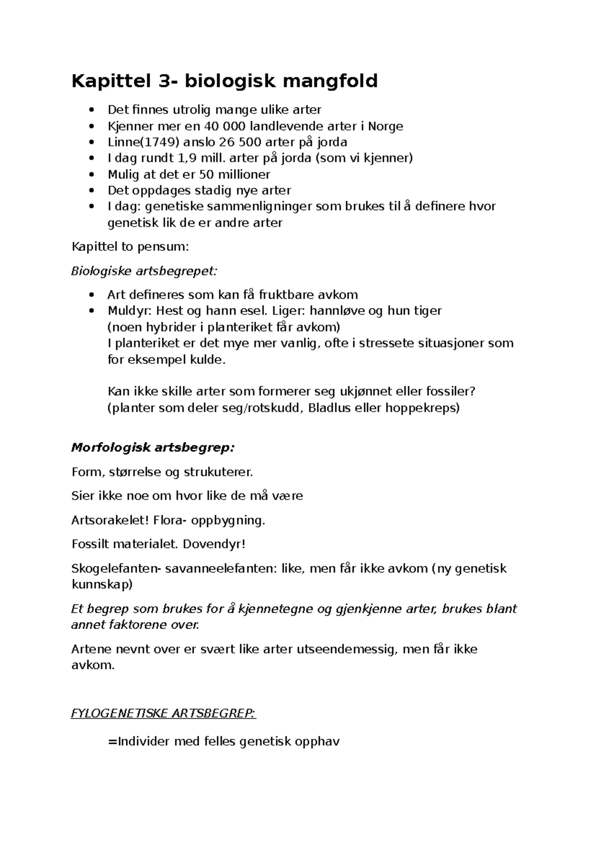 Kap 7: Klimaendringer og Biologisk Mangfold, Kap 8: Karbonforbindelser og - Studocu