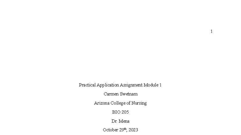 Module 1 Practical Application: Microorganism Classification in BIO 205 ...