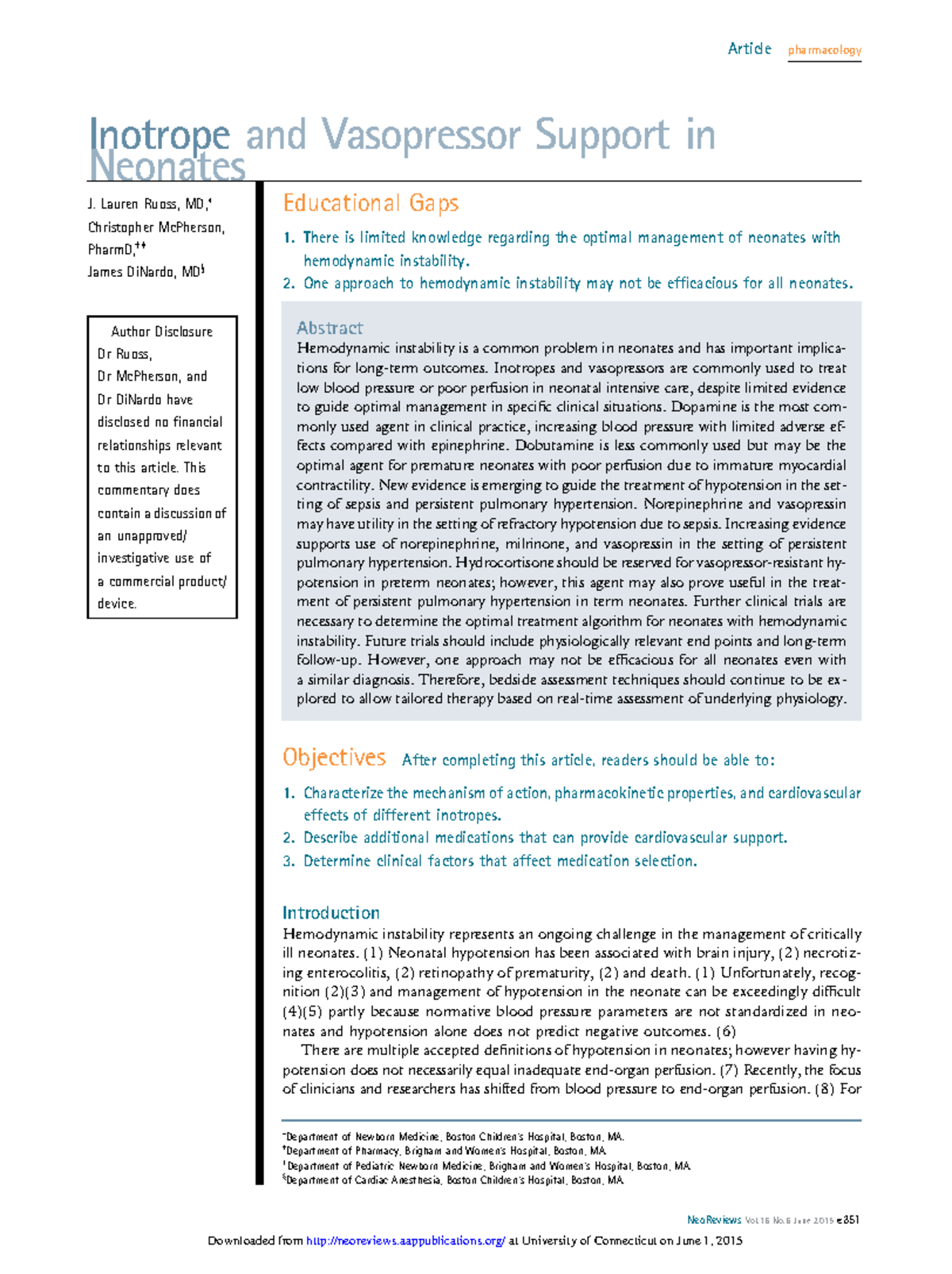 Inotropic and Vasopressor Support in Neonates: Key Strategies - Studocu