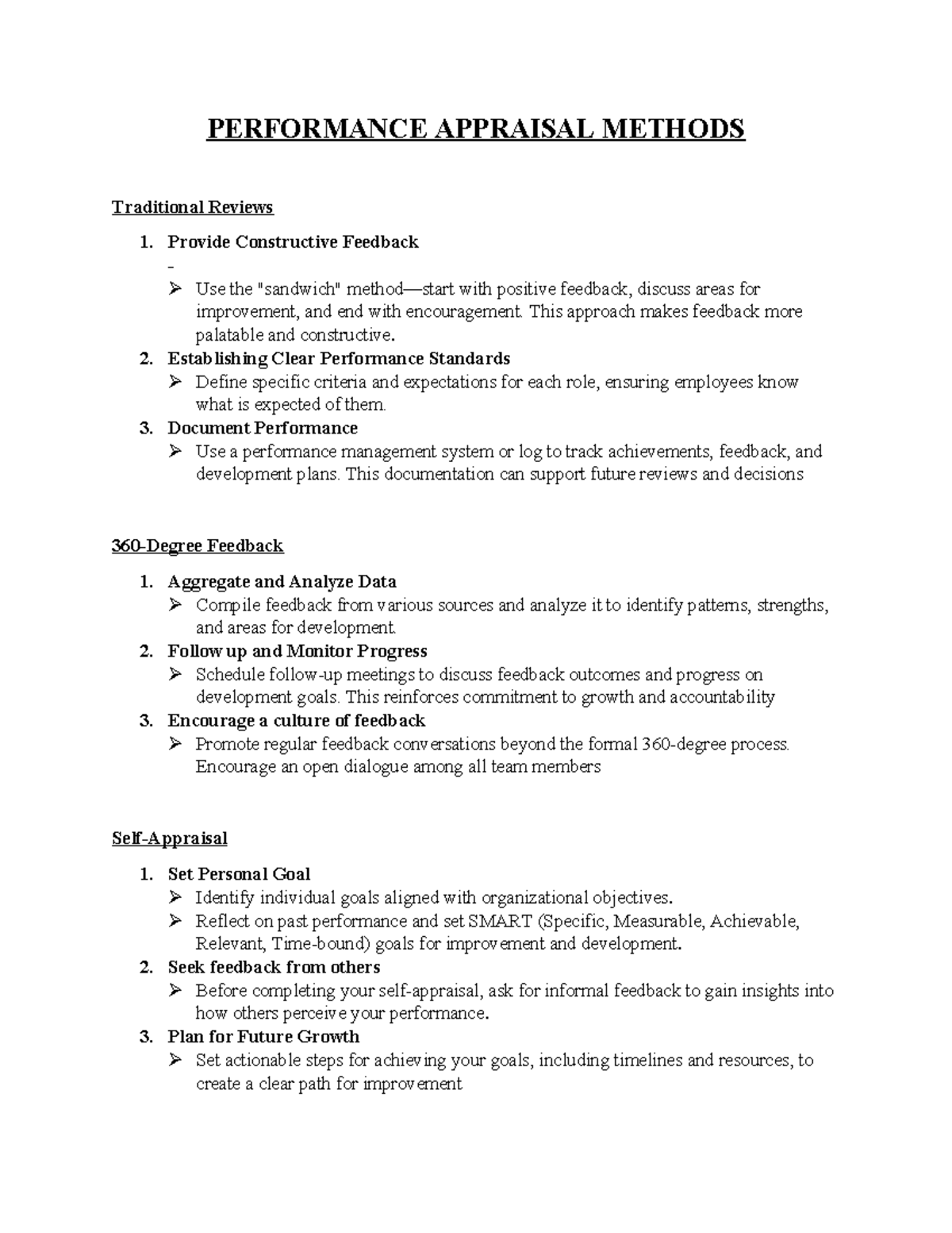 Performance appraisal methods - PERFORMANCE APPRAISAL METHODS ...