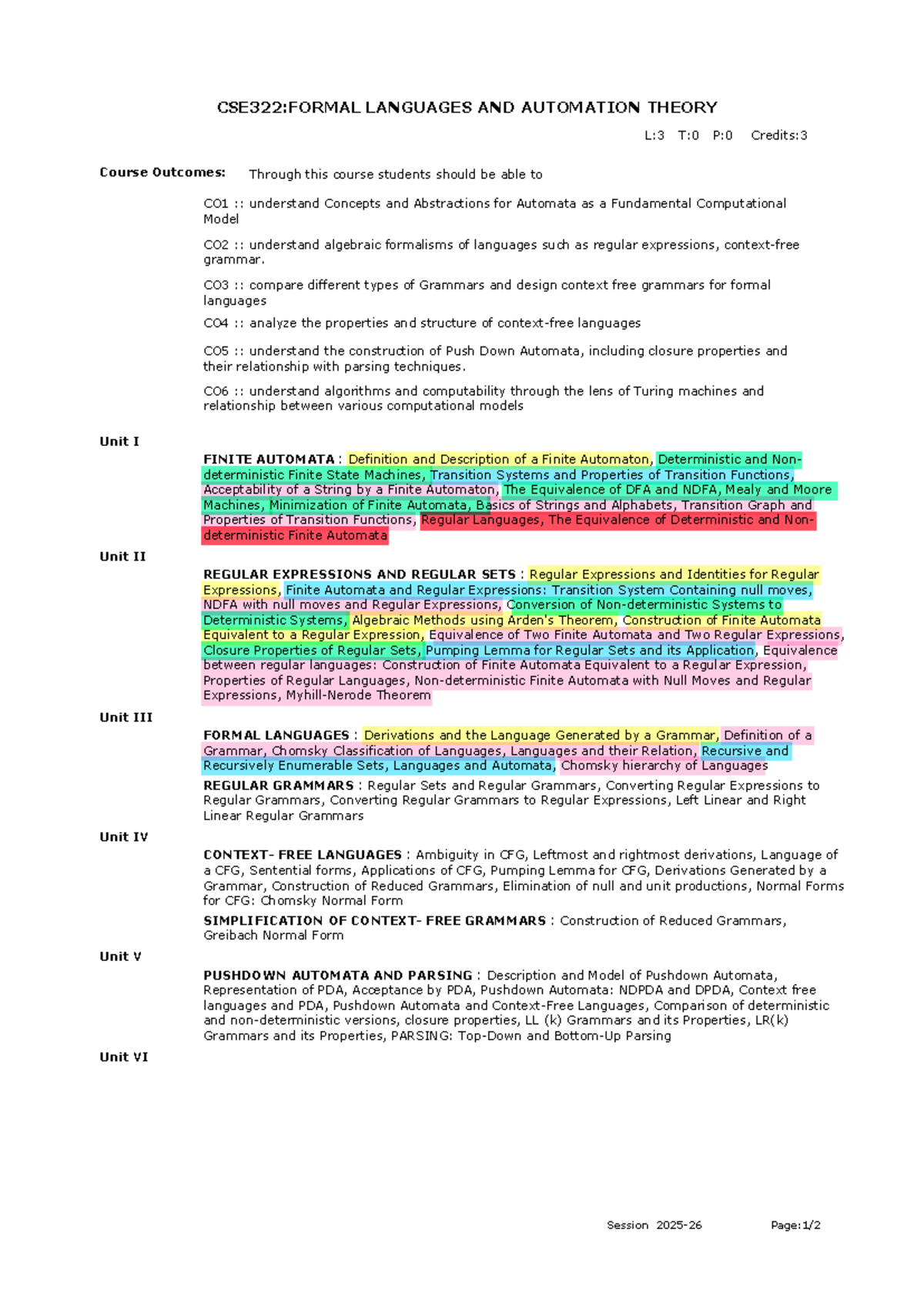 CSE322: Formal Languages and Automata Theory Lecture Notes - Studocu