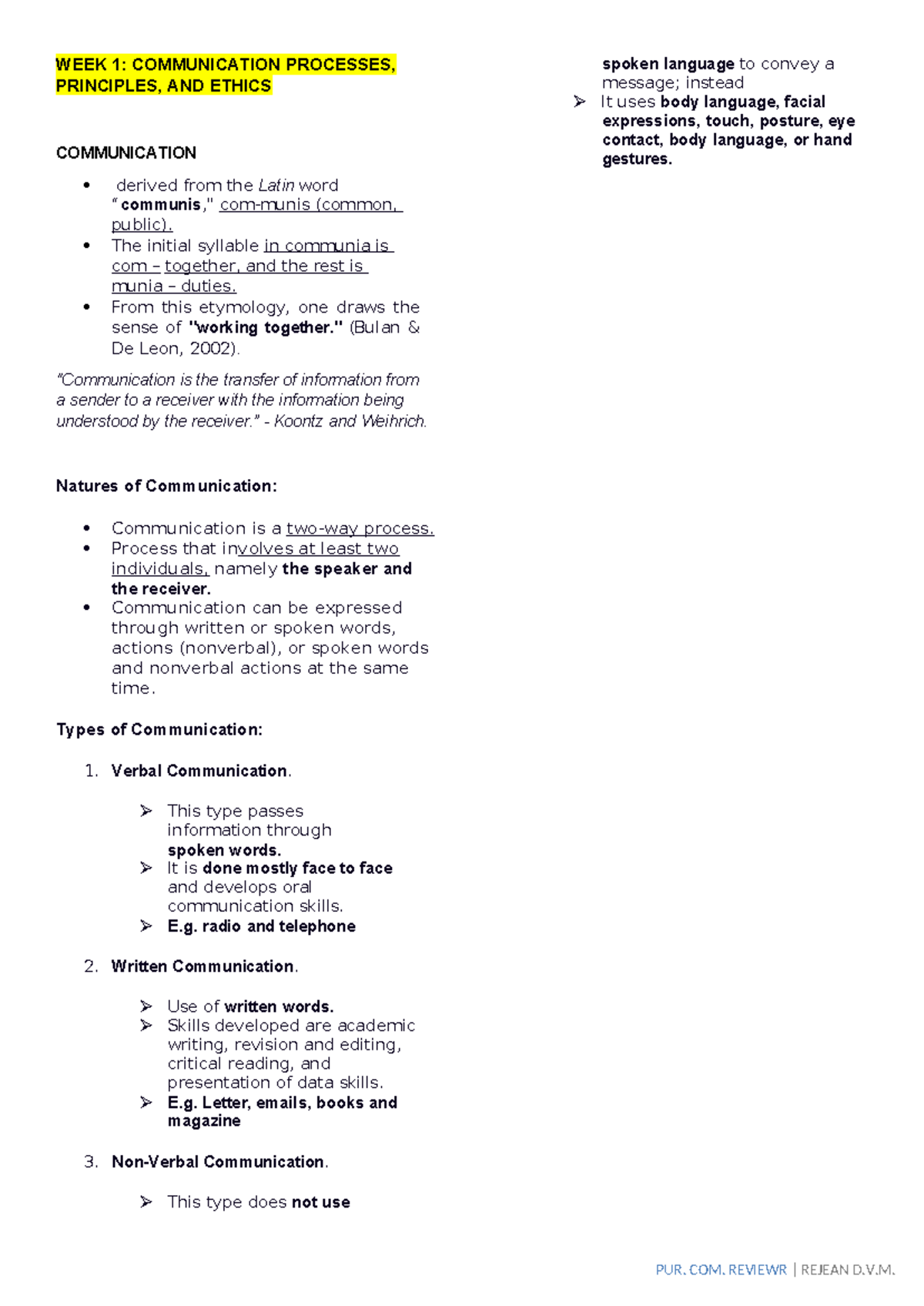 PURPOSIVE COMMUNICATION: Principles, Processes, and Elements - Studocu