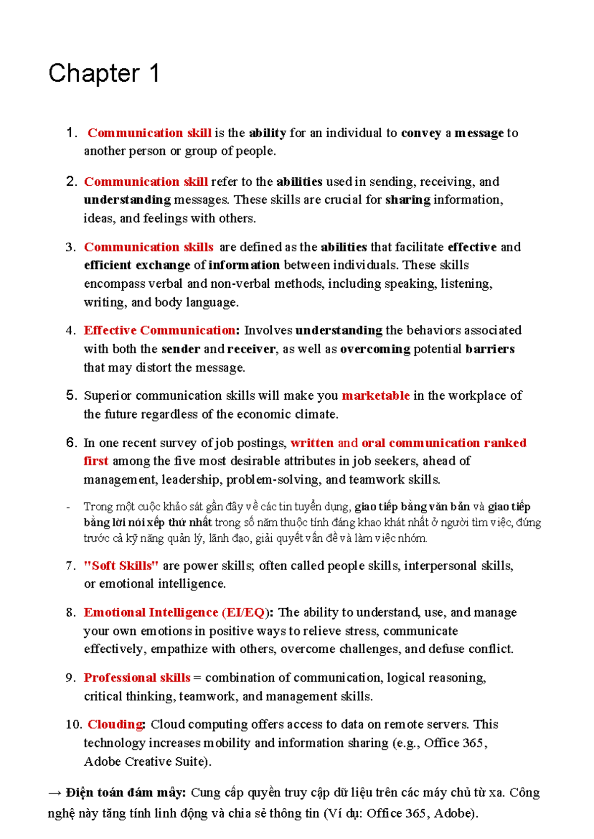 Key Terms for Effective Communication Skills - ESP121 - Studocu