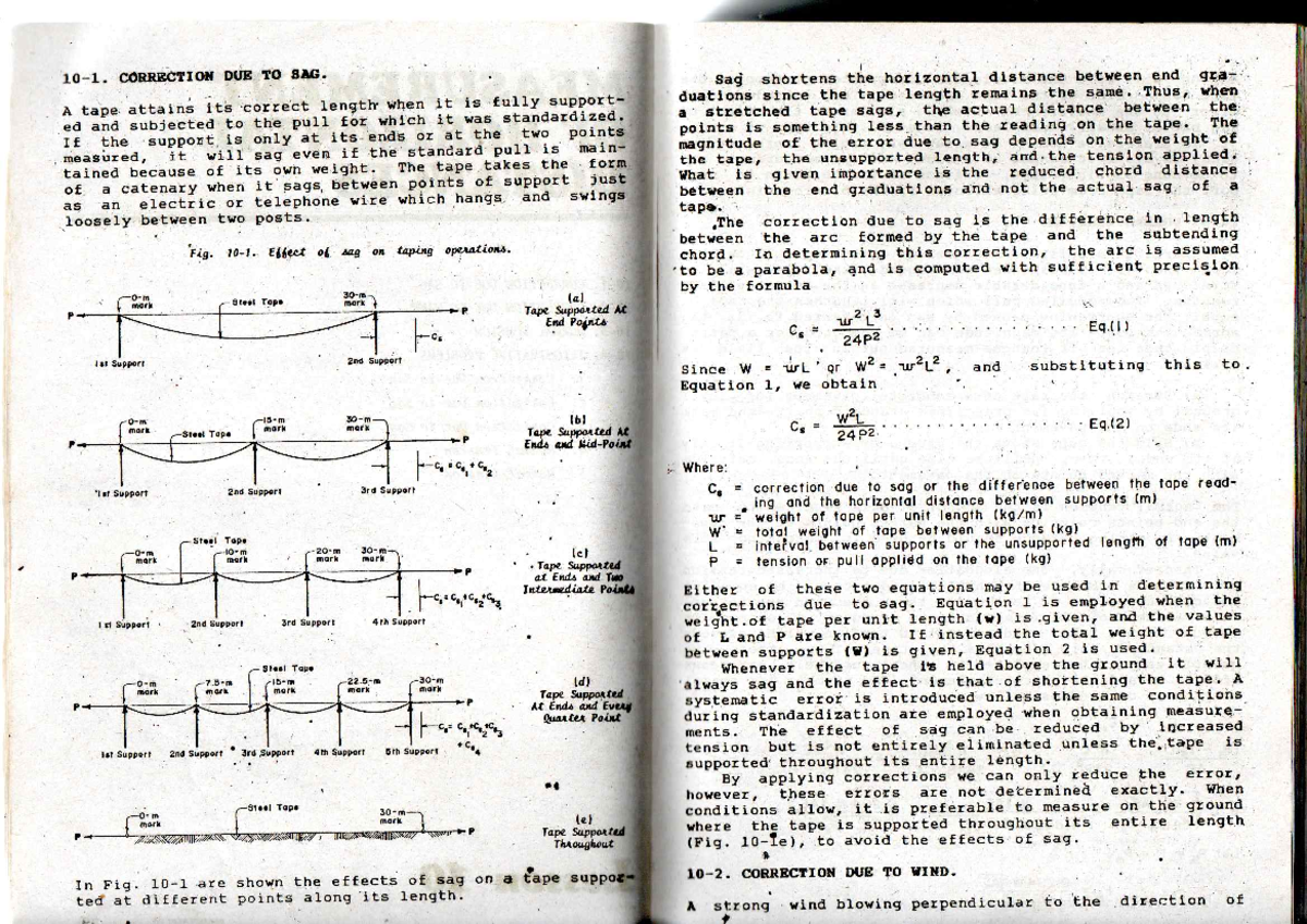 Plate #9 - CORRECTION DUE TO SAG. A tape attains its length when Le is ...