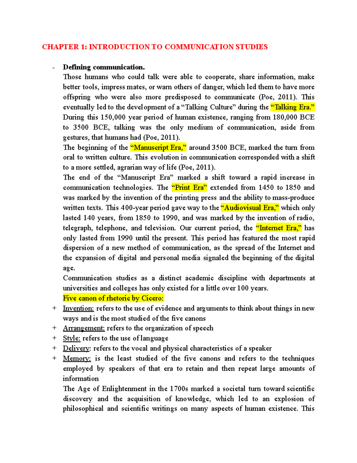 CHAPTER 1: INTRODUCTION TO COMMUNICATION STUDIES - Key Concepts and ...