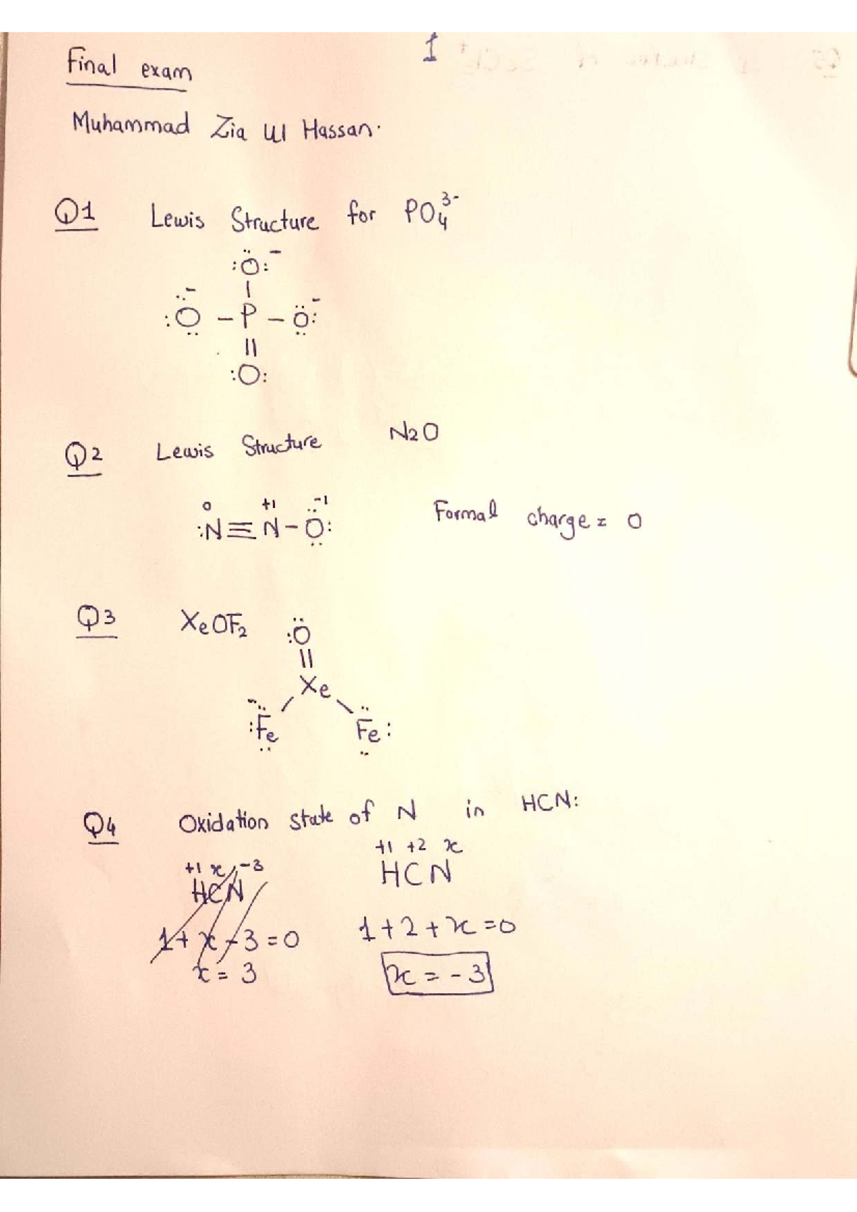 CHM 1311 Final Exam Important Questions and Answers - Studocu
