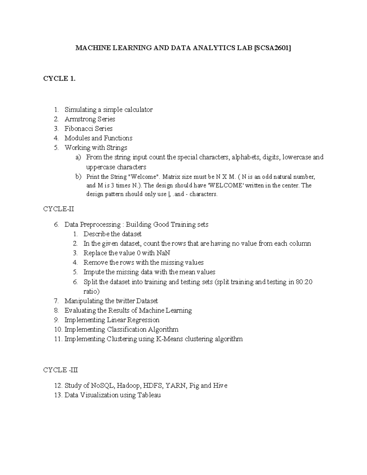 Machine Learning Data Analytics Lab Scsa2601 Practical Exercises