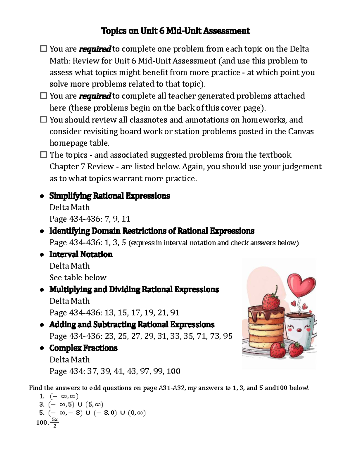 Unit 6 Mid-Unit Assessment Review Material - Delta Math Guide - Studocu