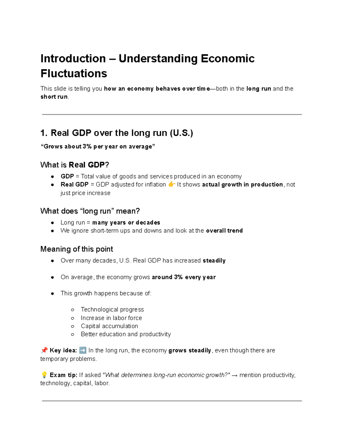 Macro Economics: Understanding Economic Fluctuations and Trends - Studocu