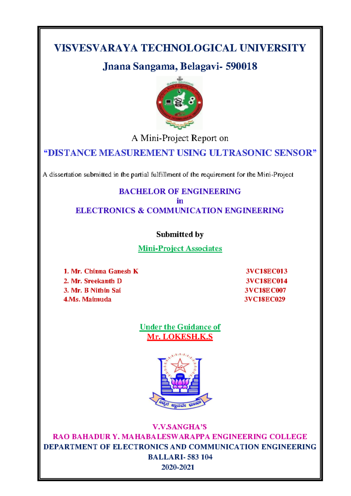 Mini project final report - Project Management - VTU - Studocu