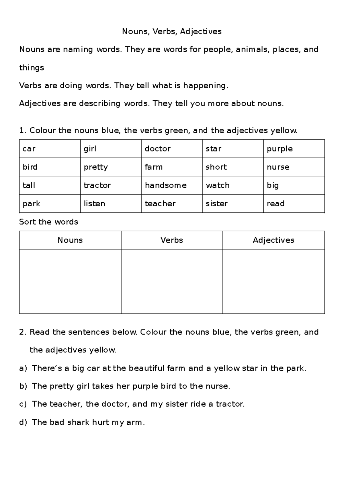 Nouns, Verbs, Adjectives: Understanding Word Types and Their Uses - Studocu
