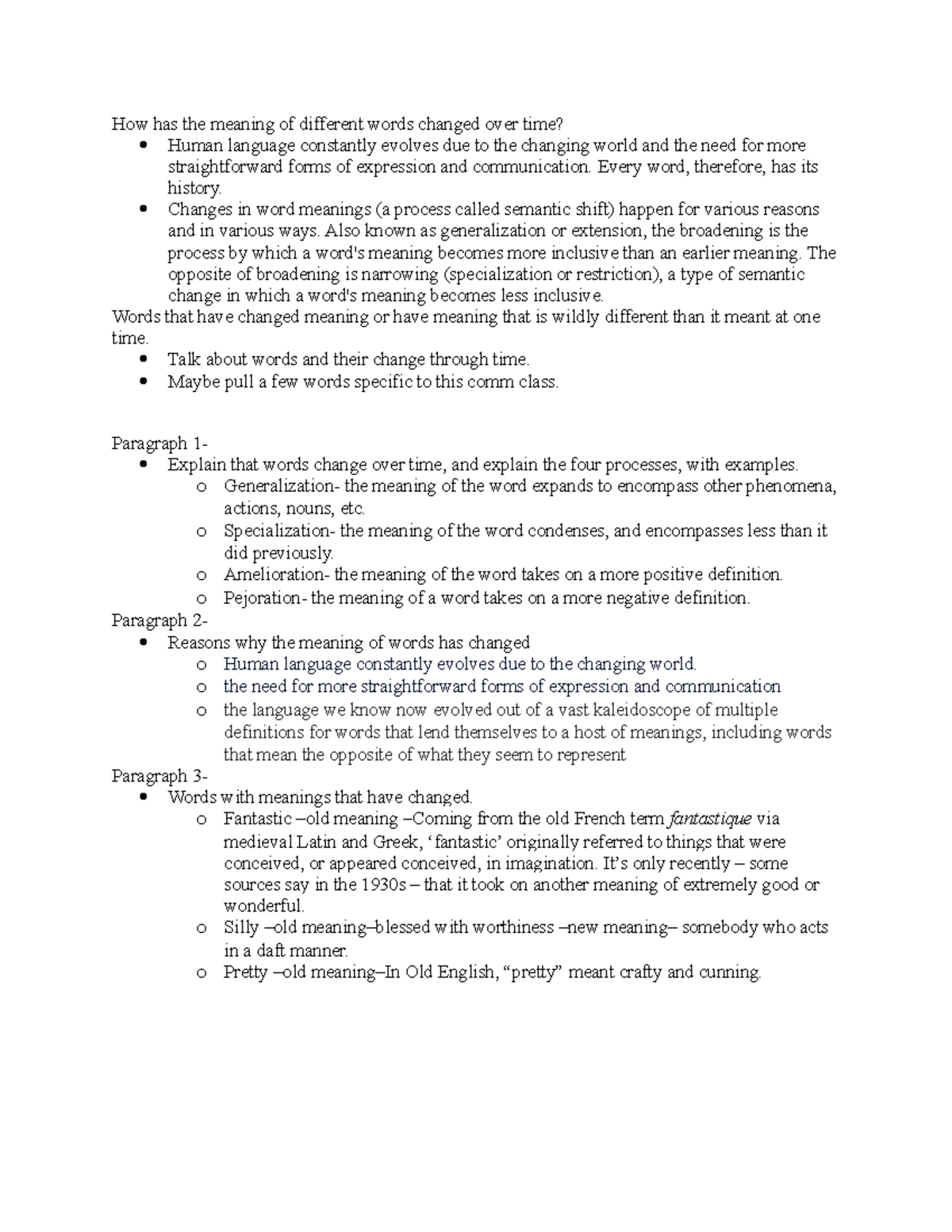 My Speech Notes - How has the meaning of different words changed over ...