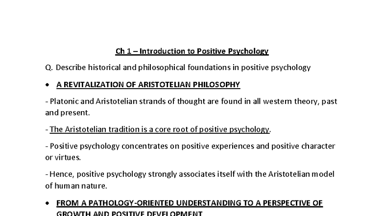 Ch 1 - Foundations of Positive Psychology: Historical Perspectives ...