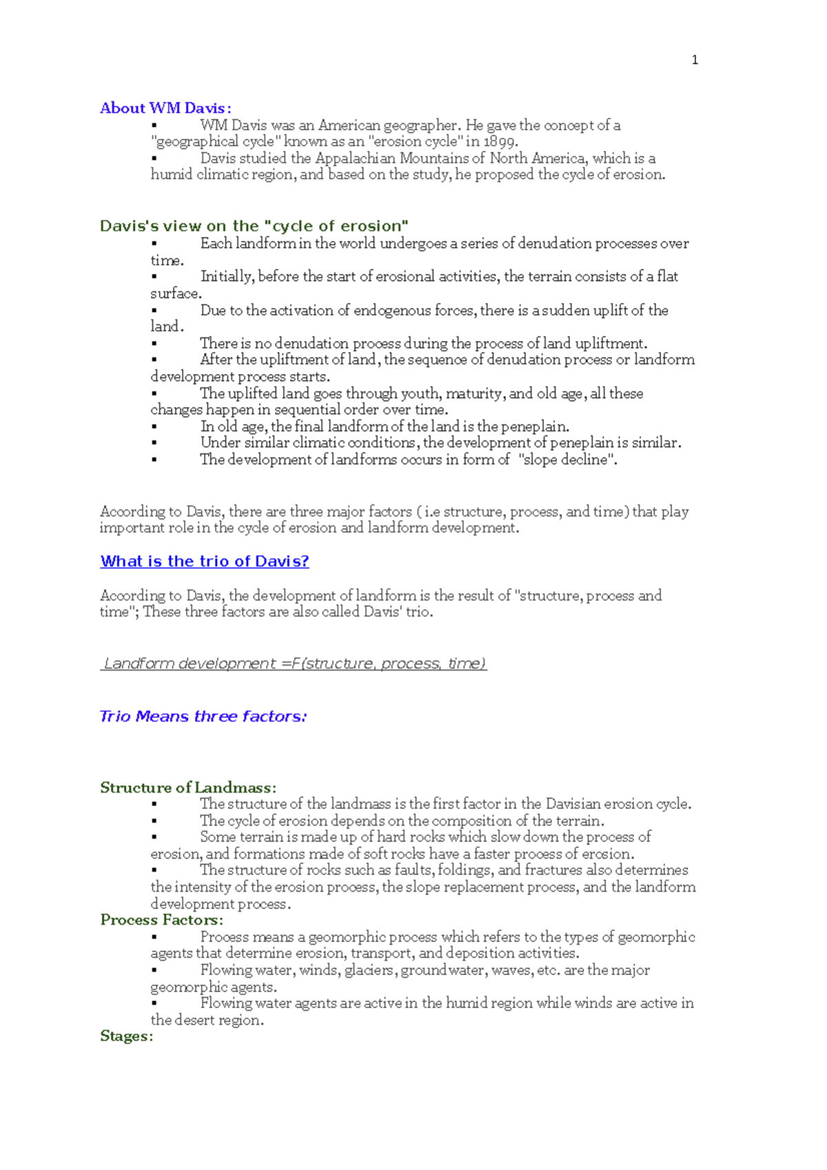 Model of slope development - About WM Davis: WM Davis was an American ...