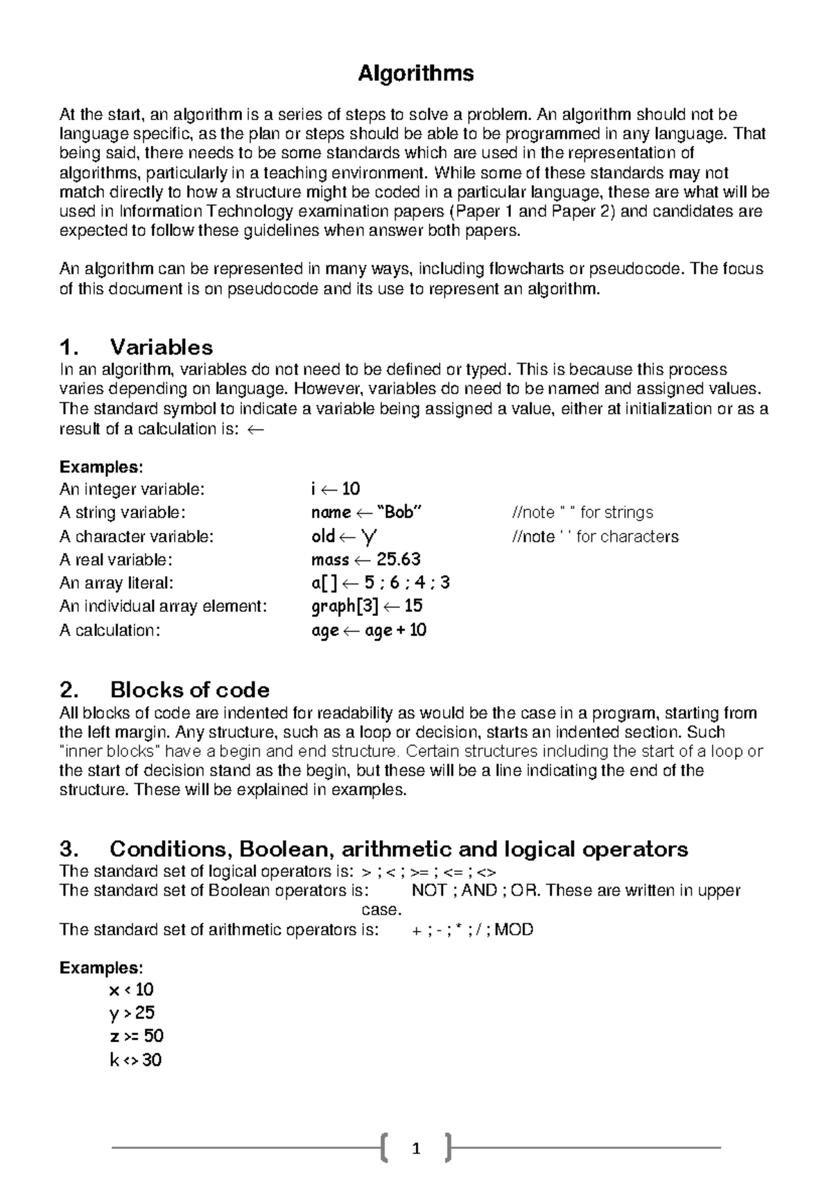 Algorithms - Algorithms At the start, an algorithm is a series of steps ...