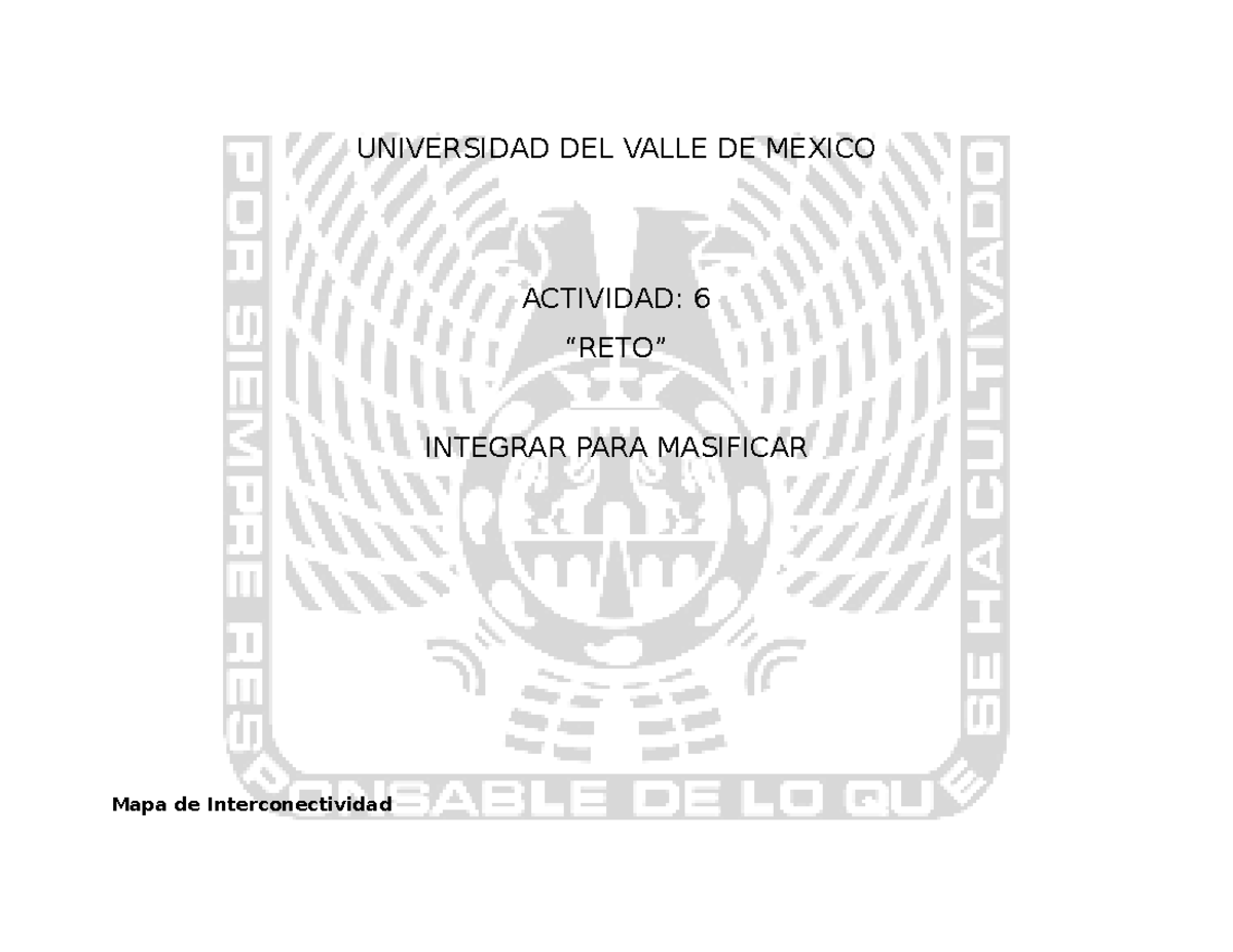 Mapa de interconectividad - Integrar Para Masificar - UNIVERSIDAD DEL ...