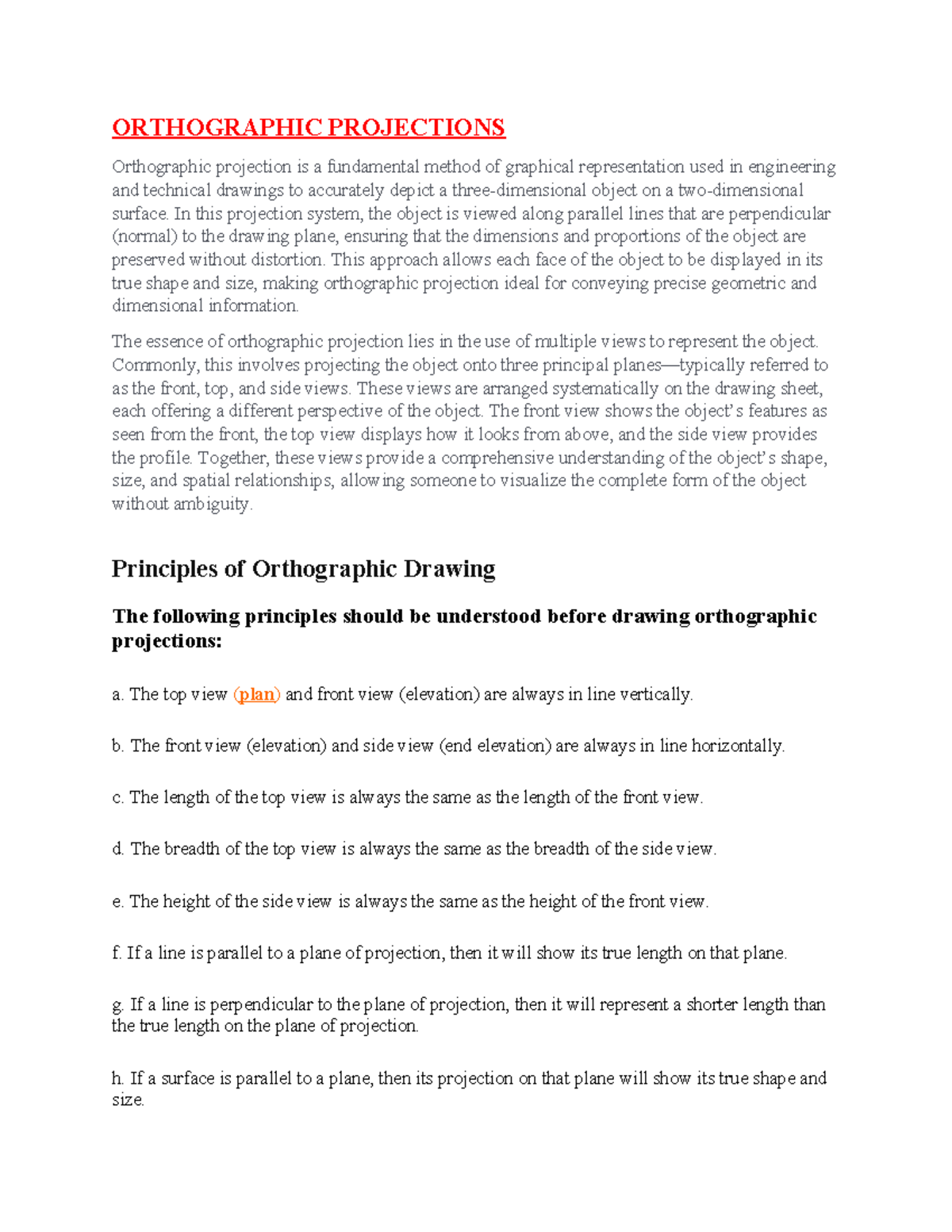 Orthographic Projections: Principles and Types Explained - Studocu