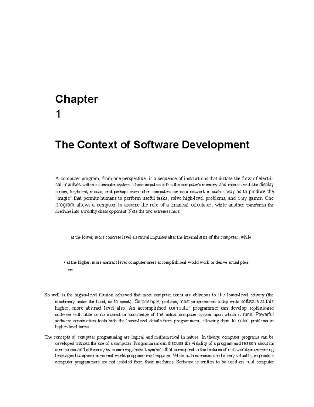 Chapter 1: The Context of Software Development (CS101) - Studocu