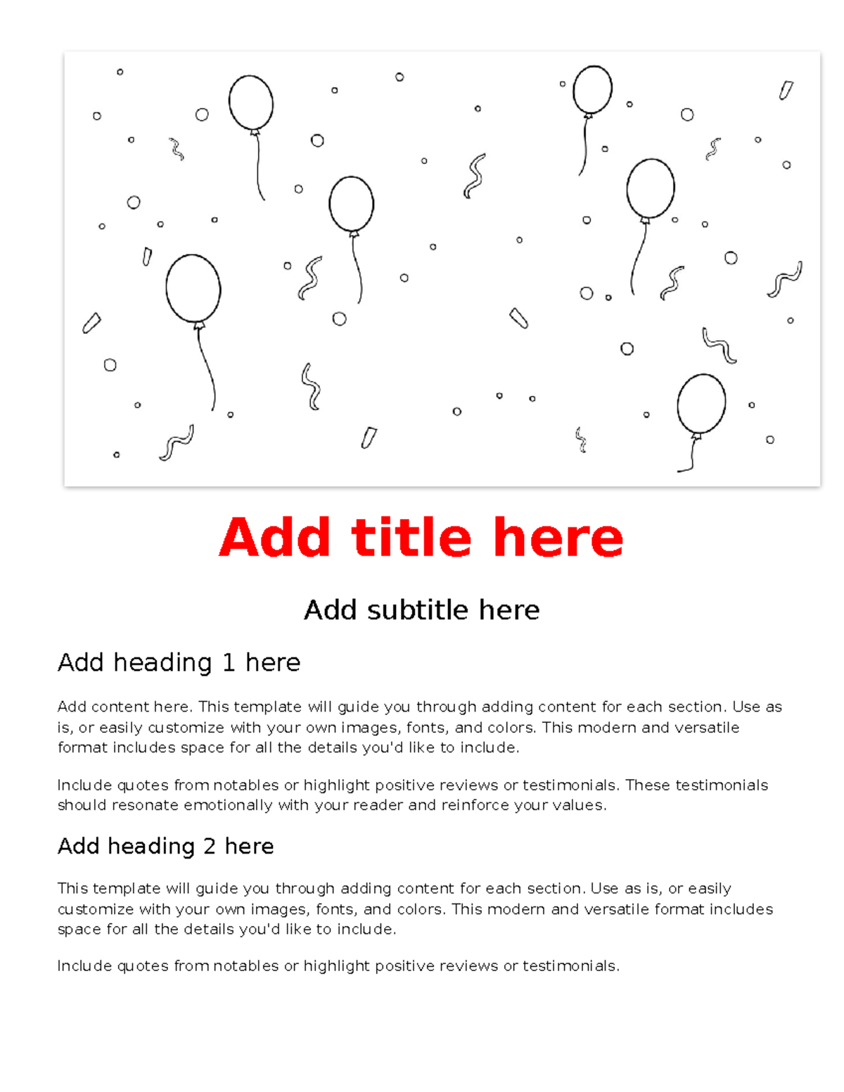 Document 1 - Add title here Add subtitle here Add heading 1 here Add ...