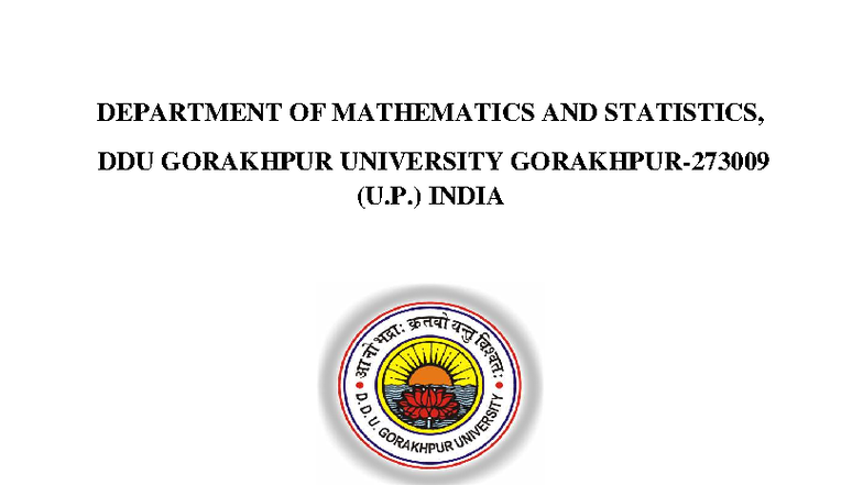 Mathematics & Statistics Minor Electives Syllabus (UG Programme) - Studocu