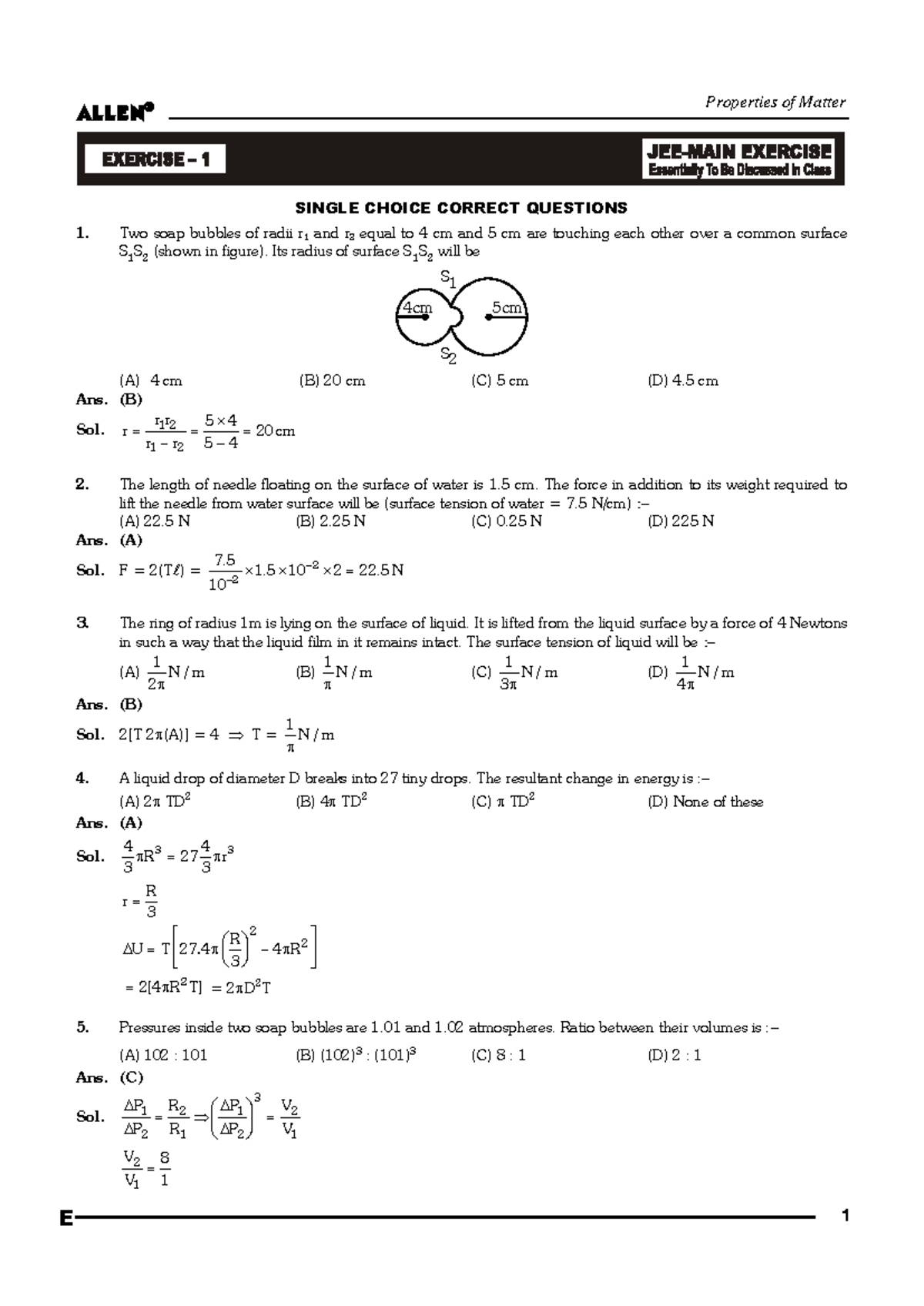 Properties of Matter POM (Exer Sol) - Multiple Choice Questions ...