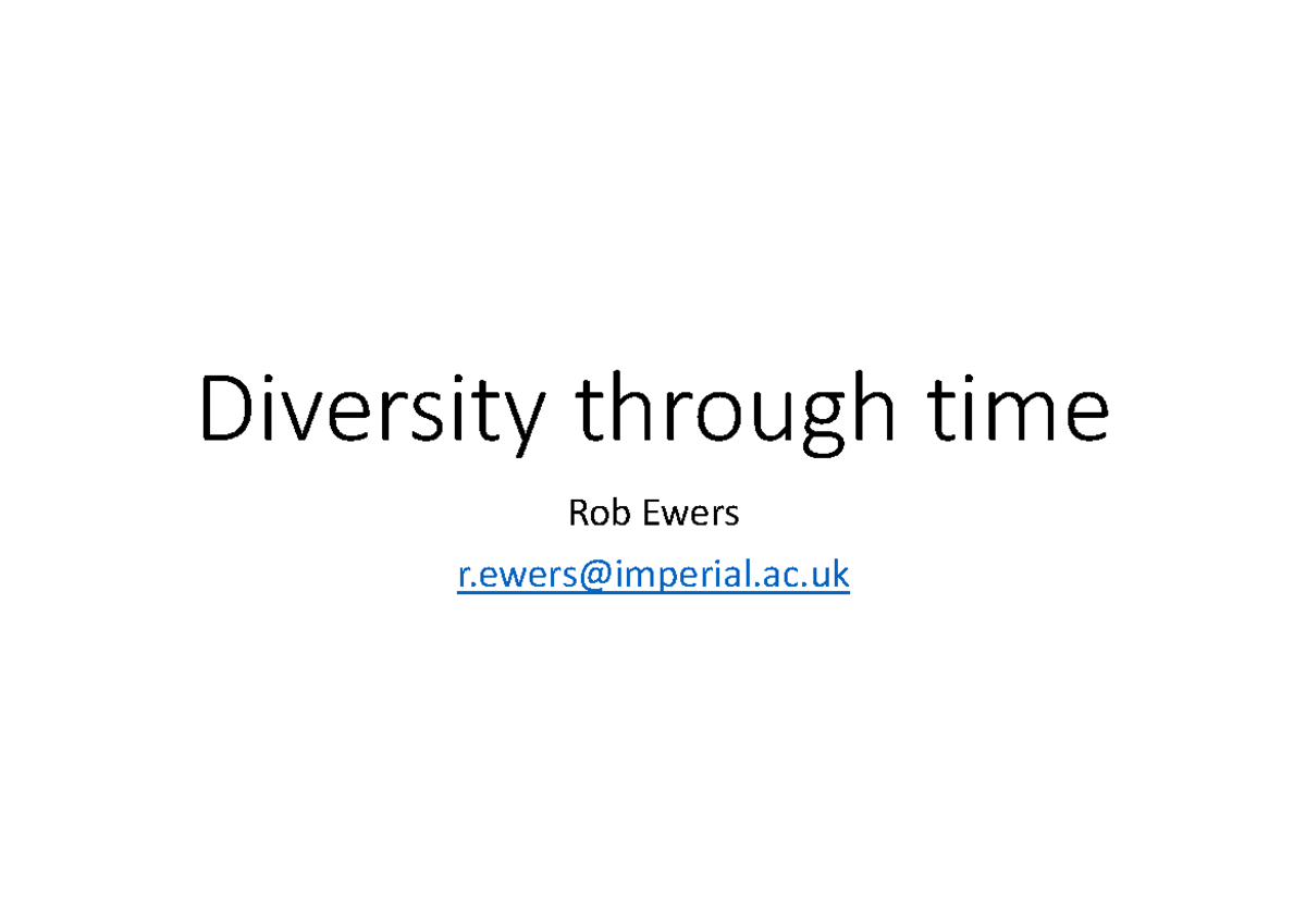 EE.14 Final Exam: Diversity Through Time and Speciation Insights - Studocu