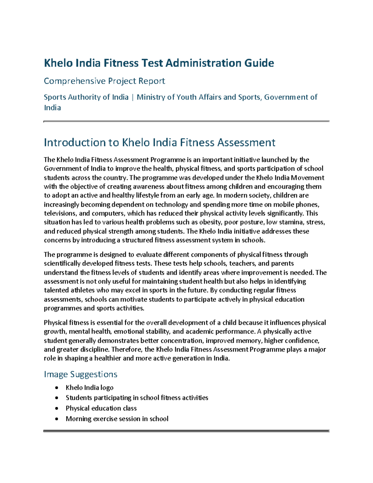 Expanded Khelo India Fitness Assessment Guide: Comprehensive Overview ...